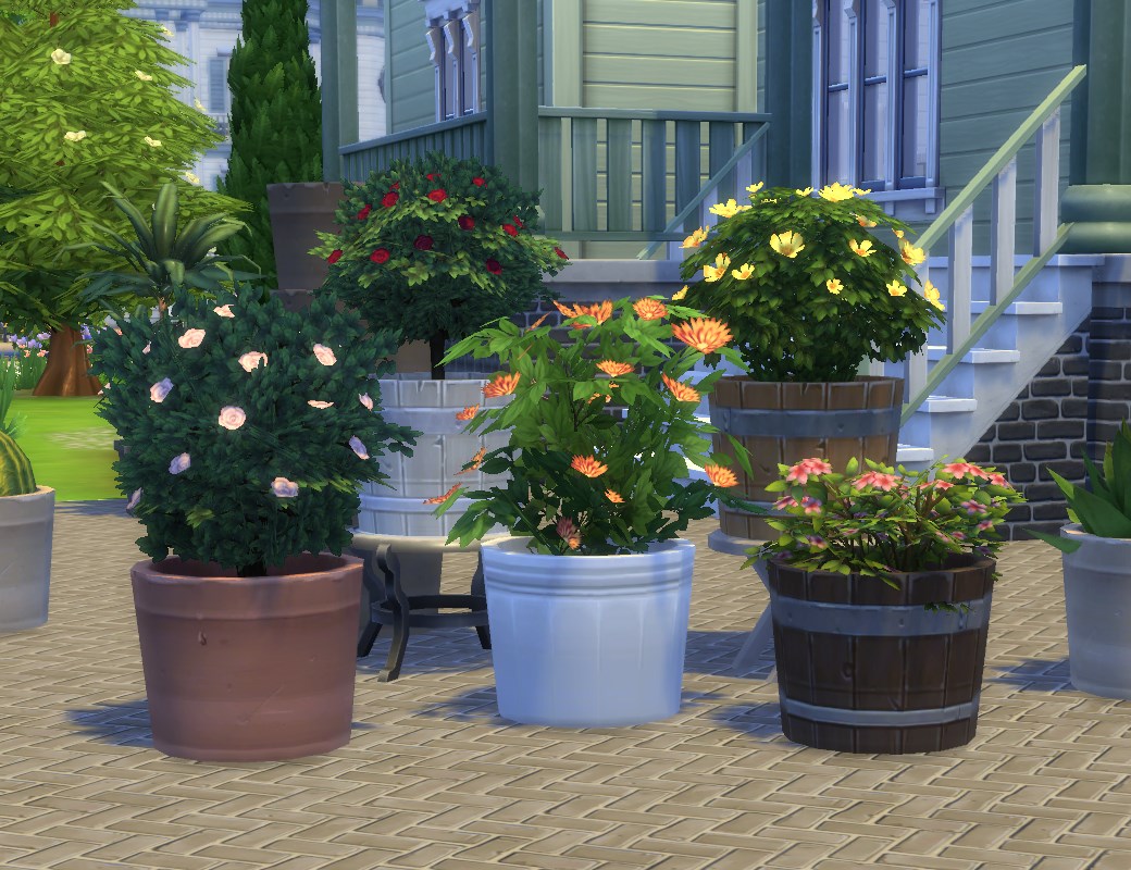 Modular Flower Shrubs + Pot by plasticbox - Liquid Sims